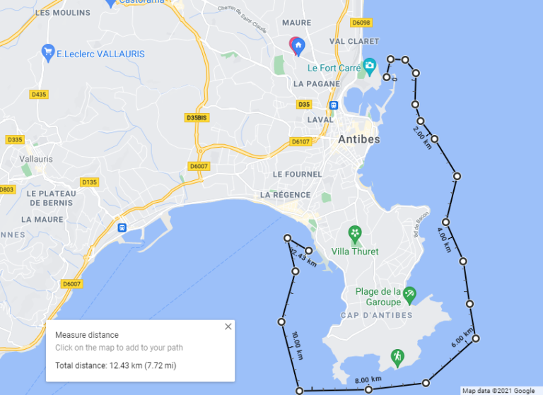 How to measure marine distances with Google Maps - Cannes, St-Tropez ...